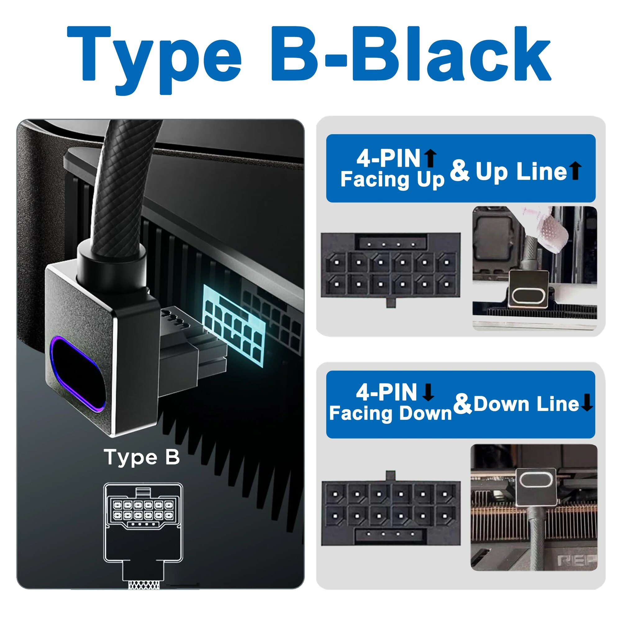 Кабель AIJS GPU16PIN Type B-Black 50CM
