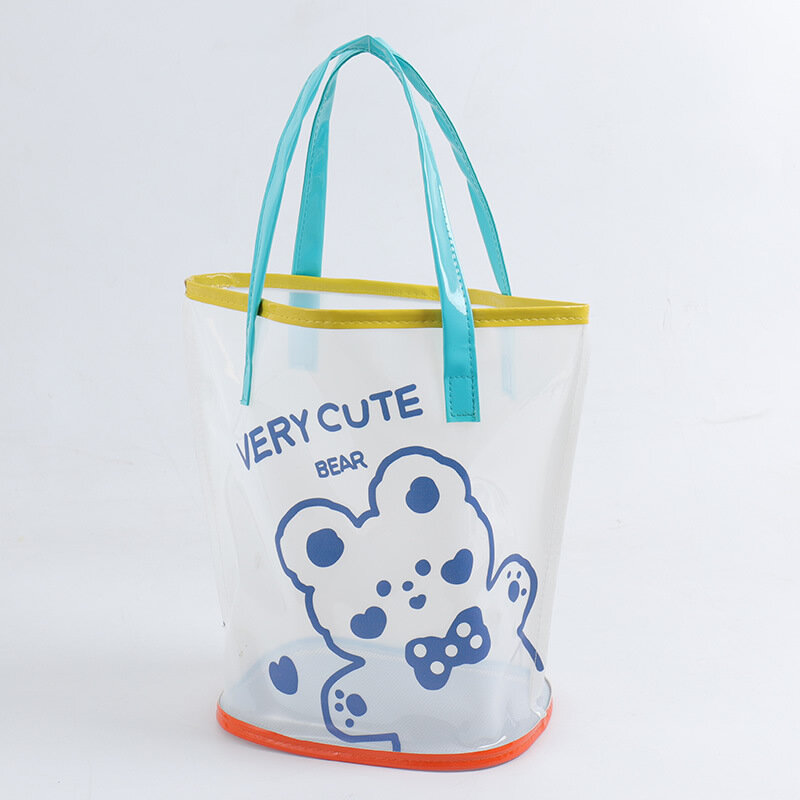 Милая прозрачная Желейная сумка ПВХ водонепроницаемая сумка мультфильм сумка для плавания сумка для стирки сливная