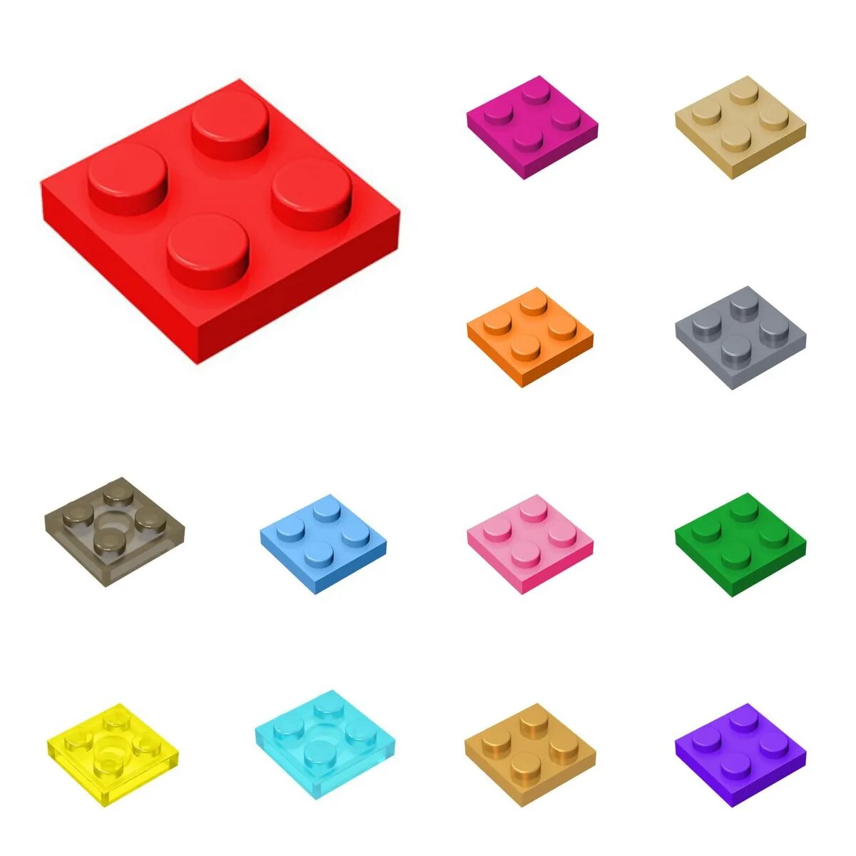 Строительный блок LEGO 3022, Mixed color