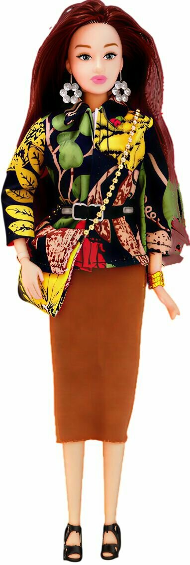 Детская модельная кукла "Высокая мода" с подвижными руками и ногами для девочки, пластиковая куколка в стиле модницы, длинные волосы для причёсок, одежда в цветочном стиле, высота 29 см