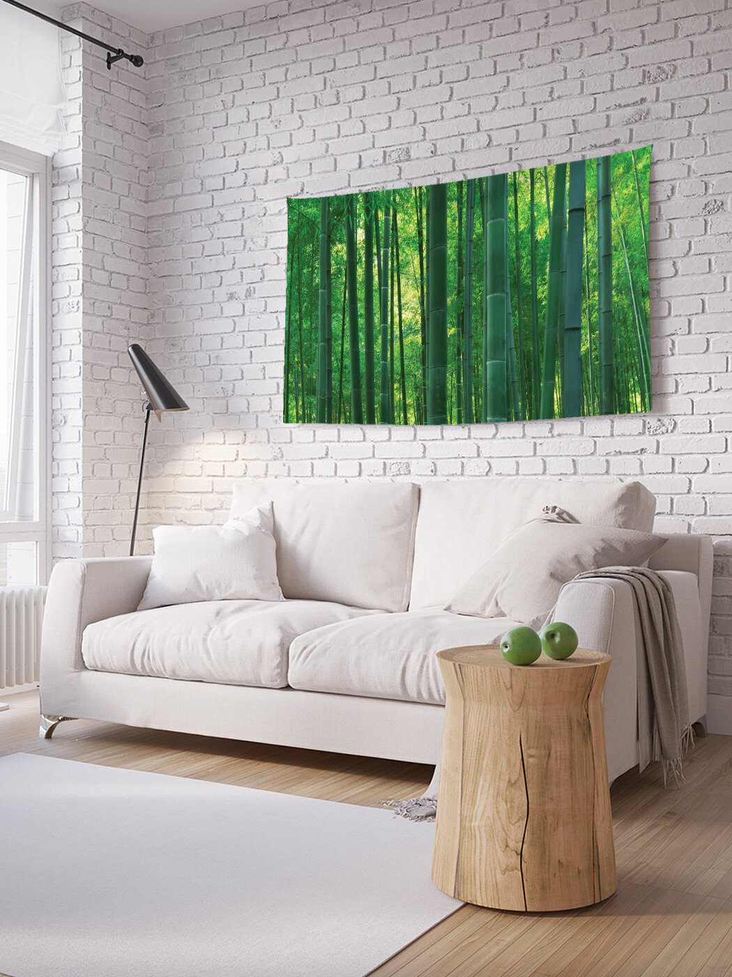Горизонтальное фотопанно на стену JoyArty "Лесной бамбук", из ткани, 100х150 см
