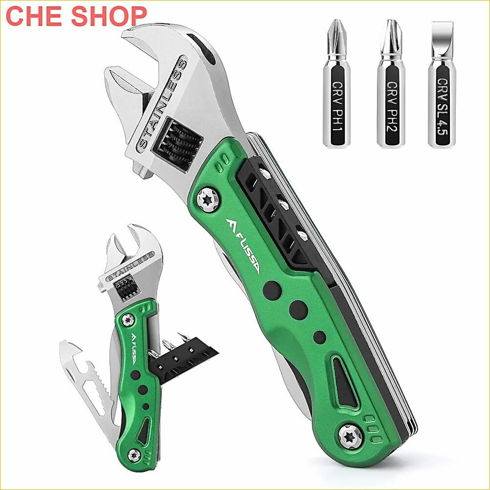 FLISSA 13 в 1 многофункциональный ключ с чехлом - зеленый