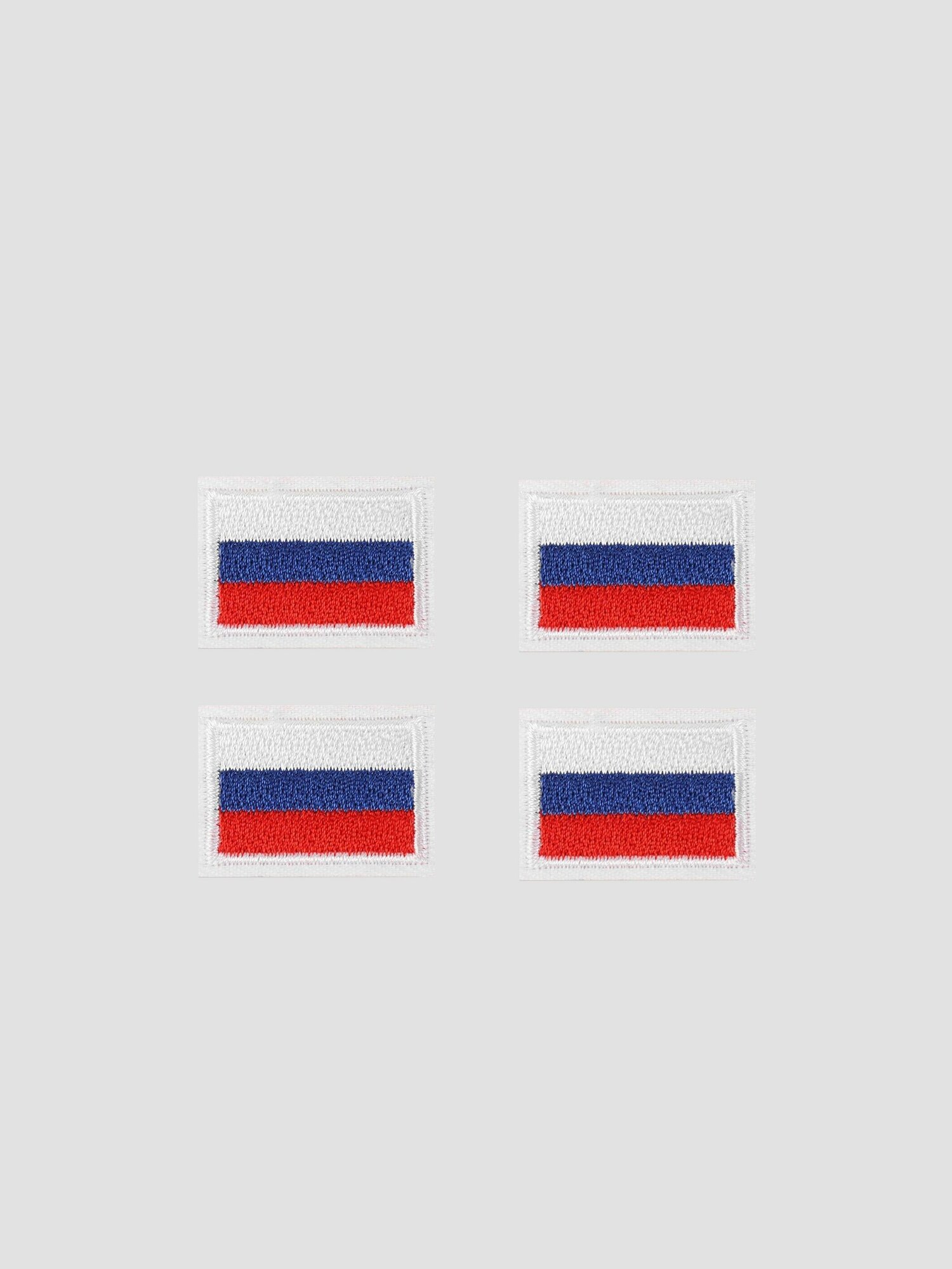Термонашивка флаг России 3.5 x 2.5 см, набор 4 шт