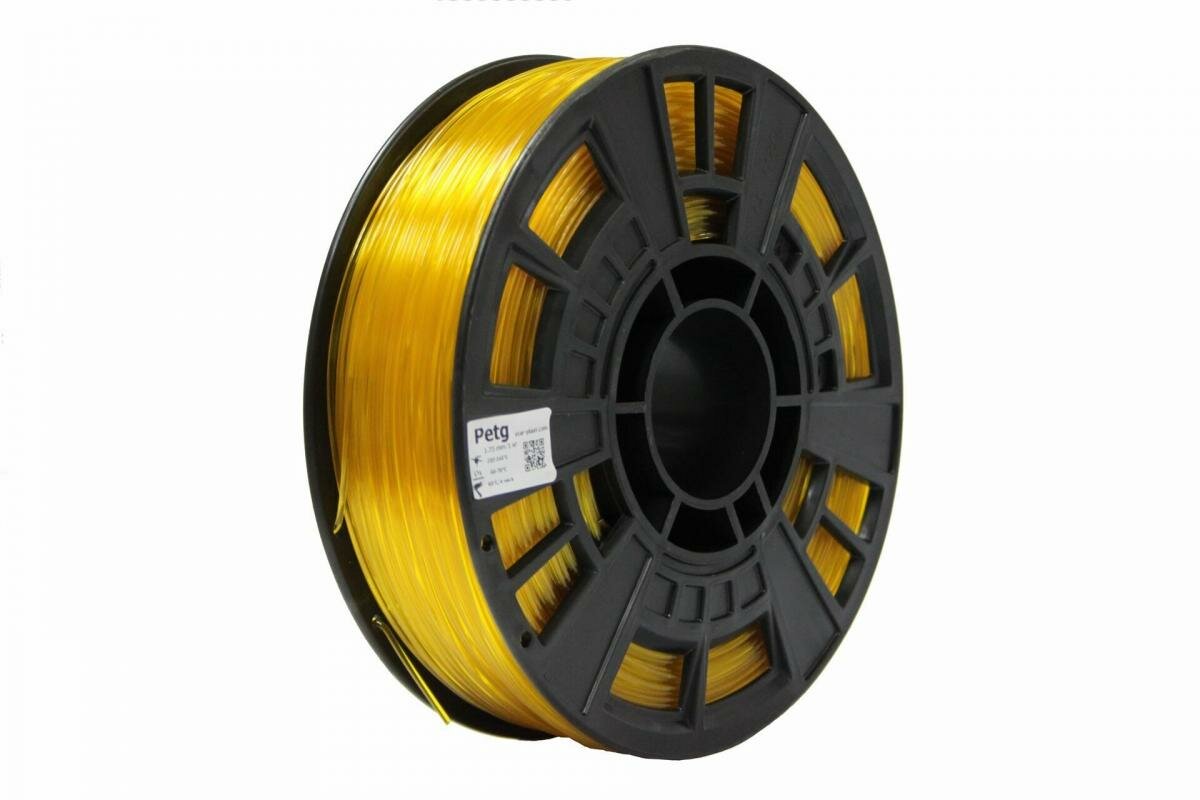 3д пластик petg желтый прозрачный 1кг