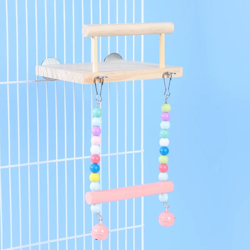 Подвесная платформа-качели для попугаев, игрушка для волнистых попугайчиков, неразлучников, кокатилей, лазательная