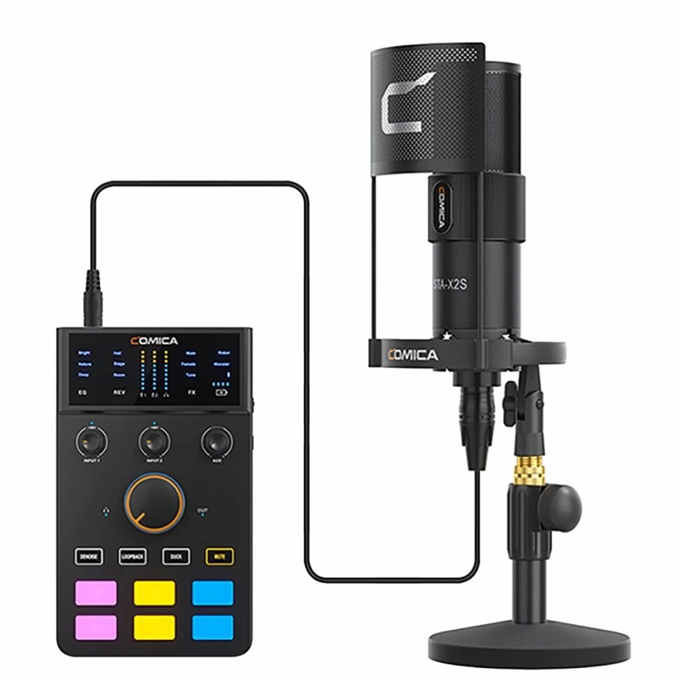 Подкаст-стрим комплект Comica ADCaster C1-K1: микрофон STA-X2S + аудиомикшер ADCaster C1