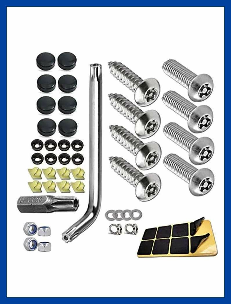 Болты крепления номерных знаков авто, антивандальный крепеж гос номера к рамке, набор винты