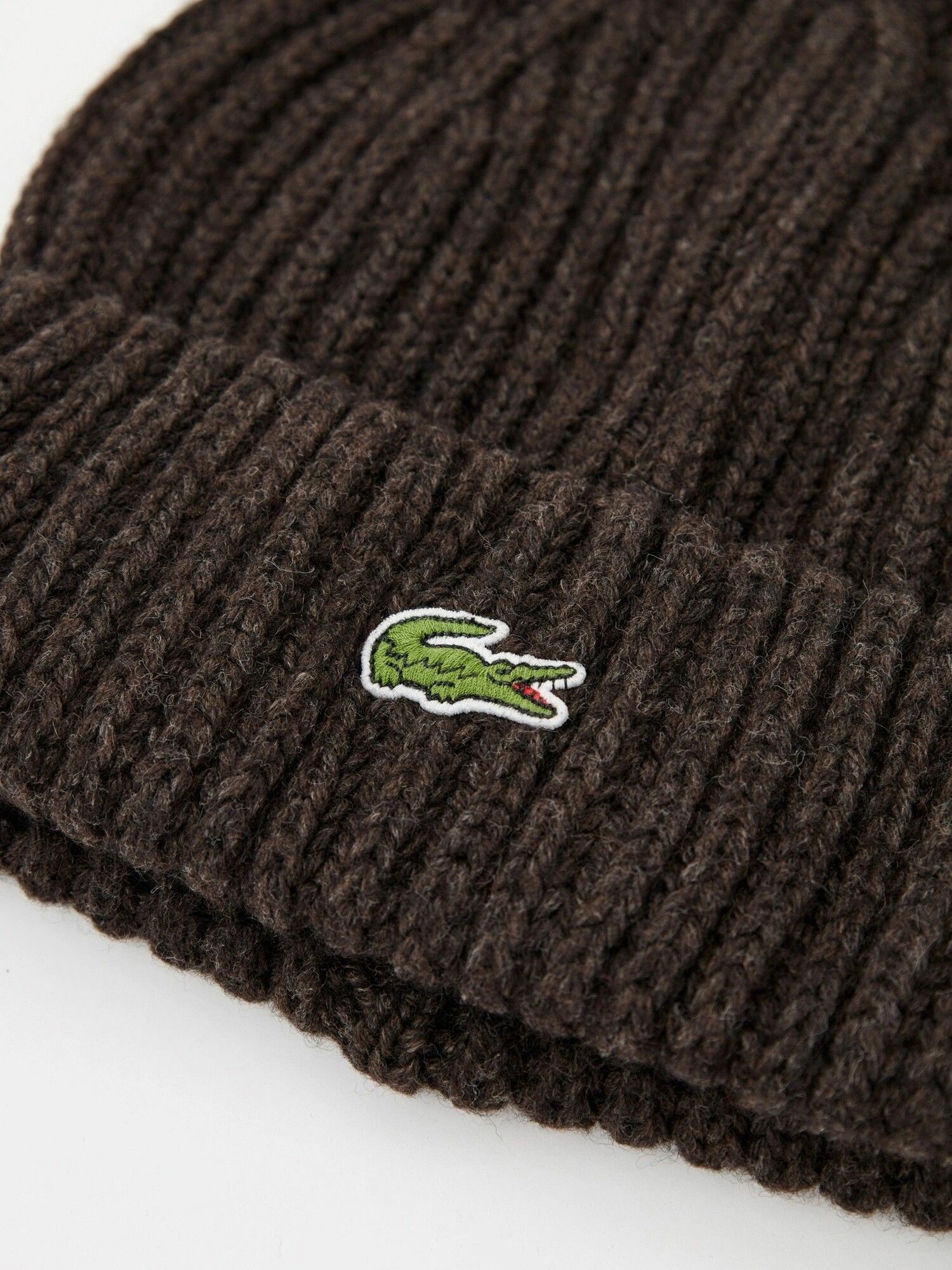 Шапка-бини LACOSTE Осень-зима 2026 для мужчин и женщин, размер TTU, темно-коричневый — фото 1