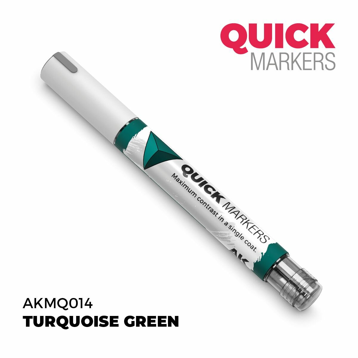 Акриловый маркер с кистью AK Interactive Quick Markers - Turquoise Green