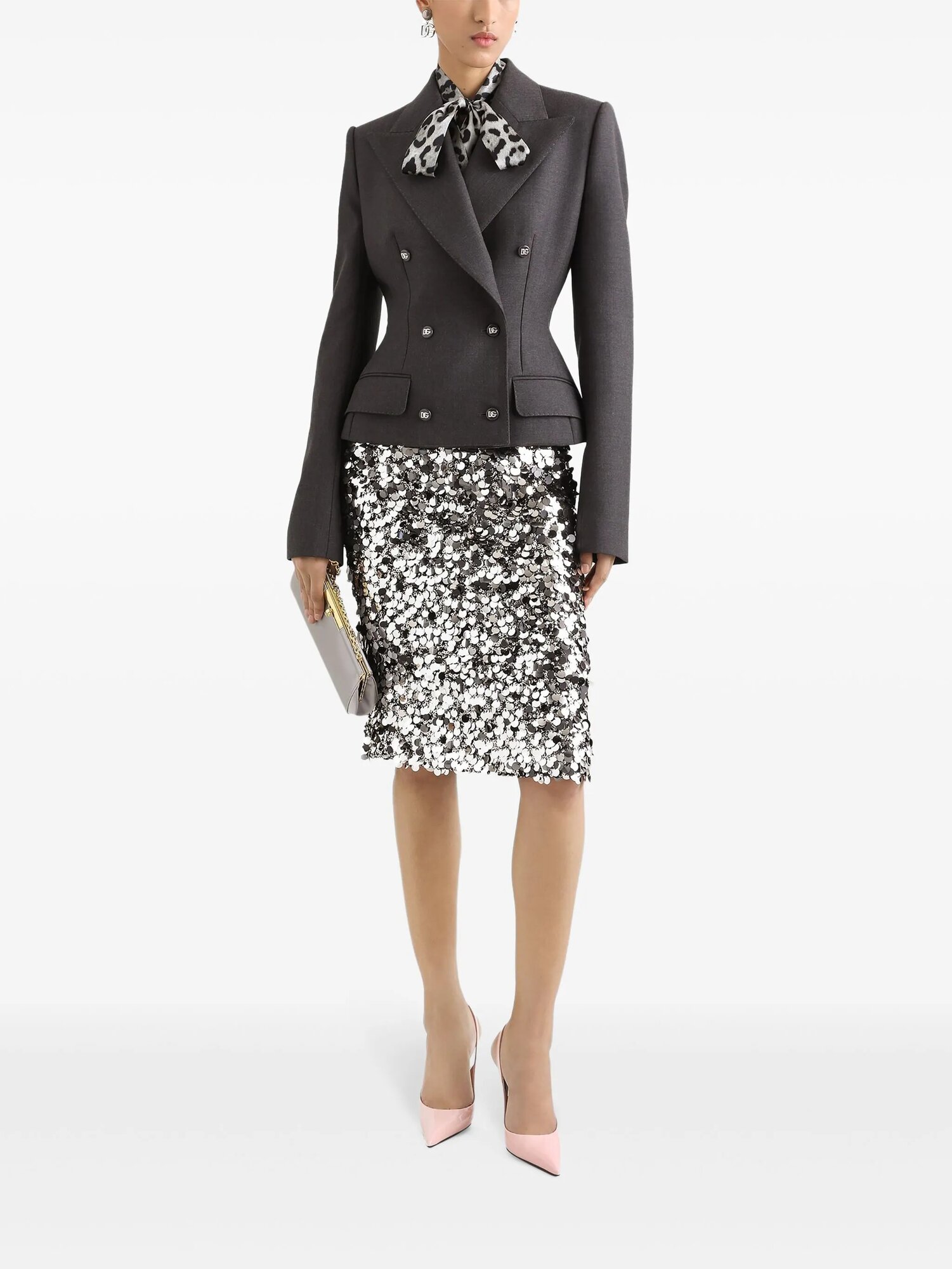 Юбка DOLCE & GABBANA, размер 44, Silver — фото 1