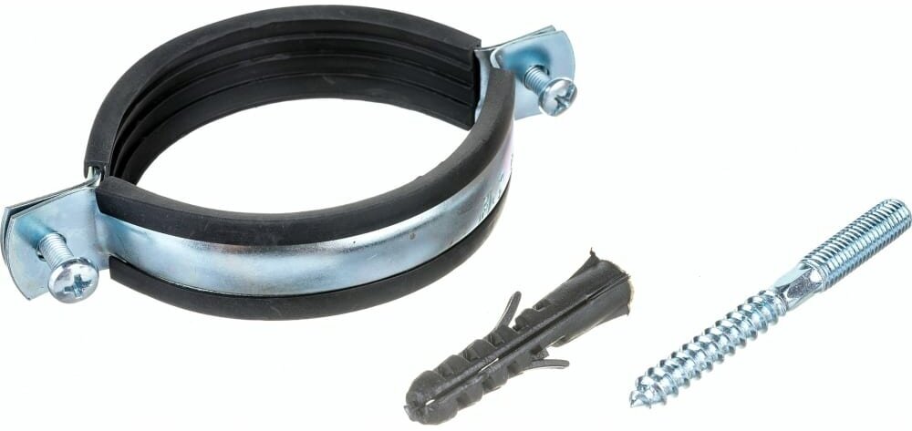 Металлорезиновый хомут с дюбелем и шурупом СТМ 2-1/2 75-80 мм CHSR0212