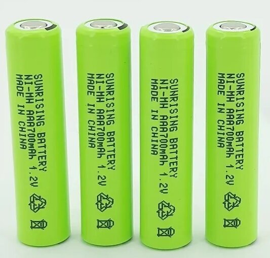 Аккумулятор AAА(42*10мм) SUNRISING Ni-Mh 1.2 В 700 мАч, плоский + контакт, 4 шт