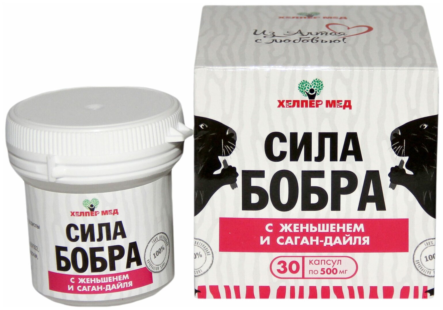 Сила бобра с женьшенем и саган-дайля, 30 капсул