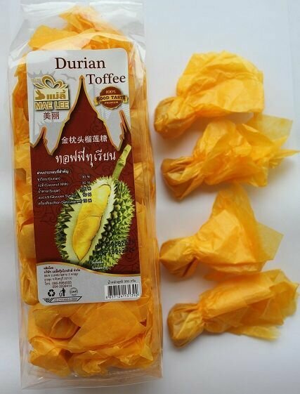 Нежнейшие конфеты с Дуриан Toffee (Тоффи) из Тайланда / Жевательные тайские сладости Durian Toffee, премиальное качество 300 гр!