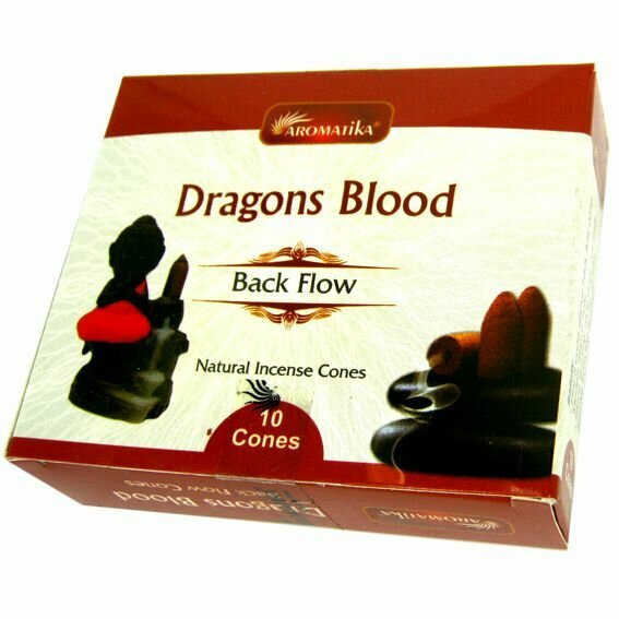 DRAGONS BLOOD Back Flow, Aromatika (кровь дракона стелющийся дым, Ароматика), 10 конусов.