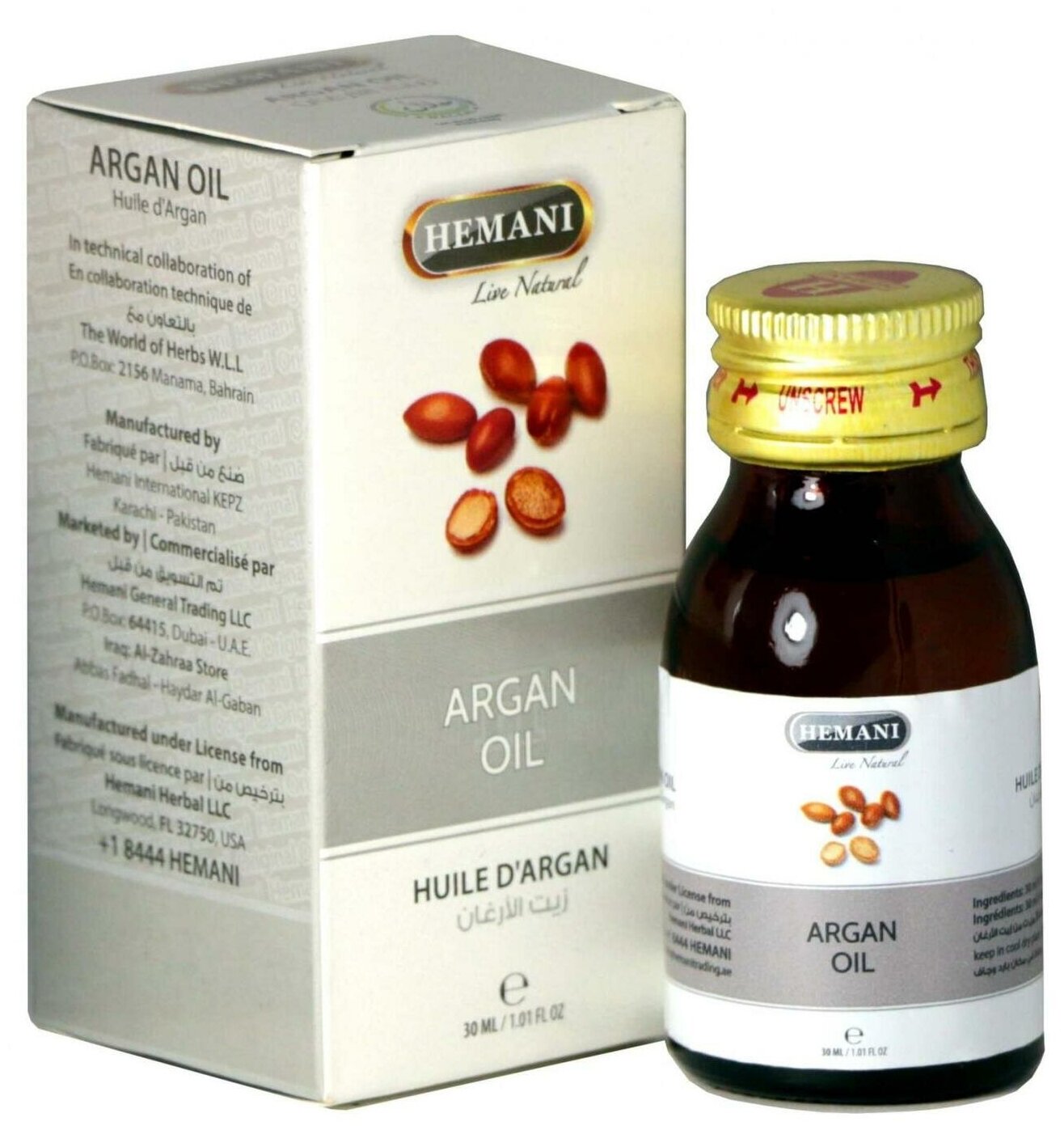 Hemani Argan oil масло Аргановое, 30 мл