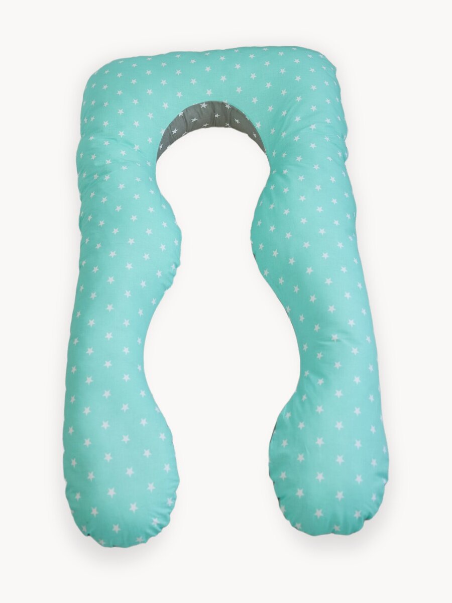 Подушка для беременных анатомическая Мятная/Серая