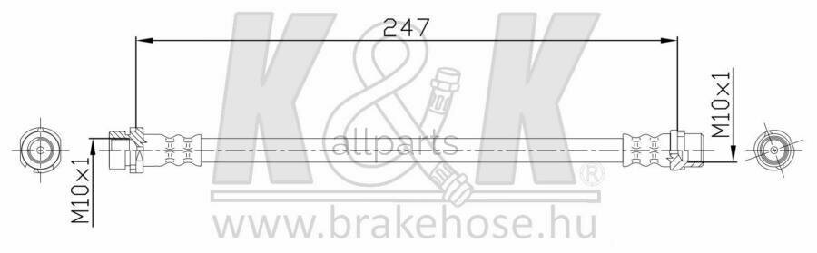 K&K FT0951 Шланг тормозной BMW X6 (E71) xDrive30d xDrive48i 05.08-