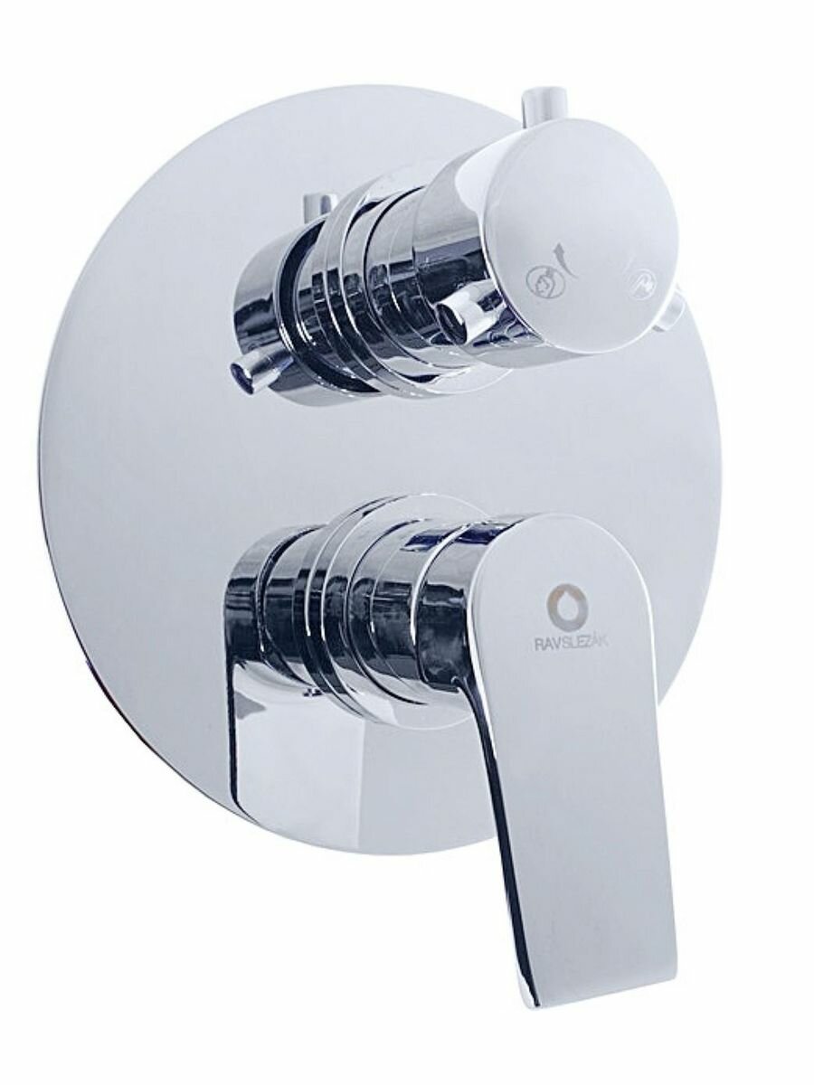 Смеситель для скрытого монтажа настенный 2-х режимный, цвет хром, RAV SLEZAK, CO186K