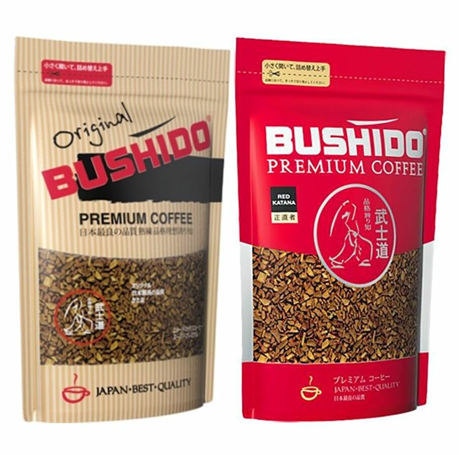 Кофе растворимый Bushido набор (Original + Red Katana), 75г х 2шт