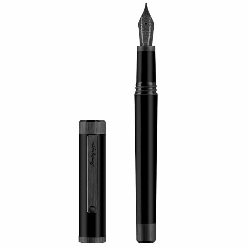 Перьевая ручка Montegrappa Zero Ultra Black IP M 14K. Артикул ZERO-UL-FP-14M