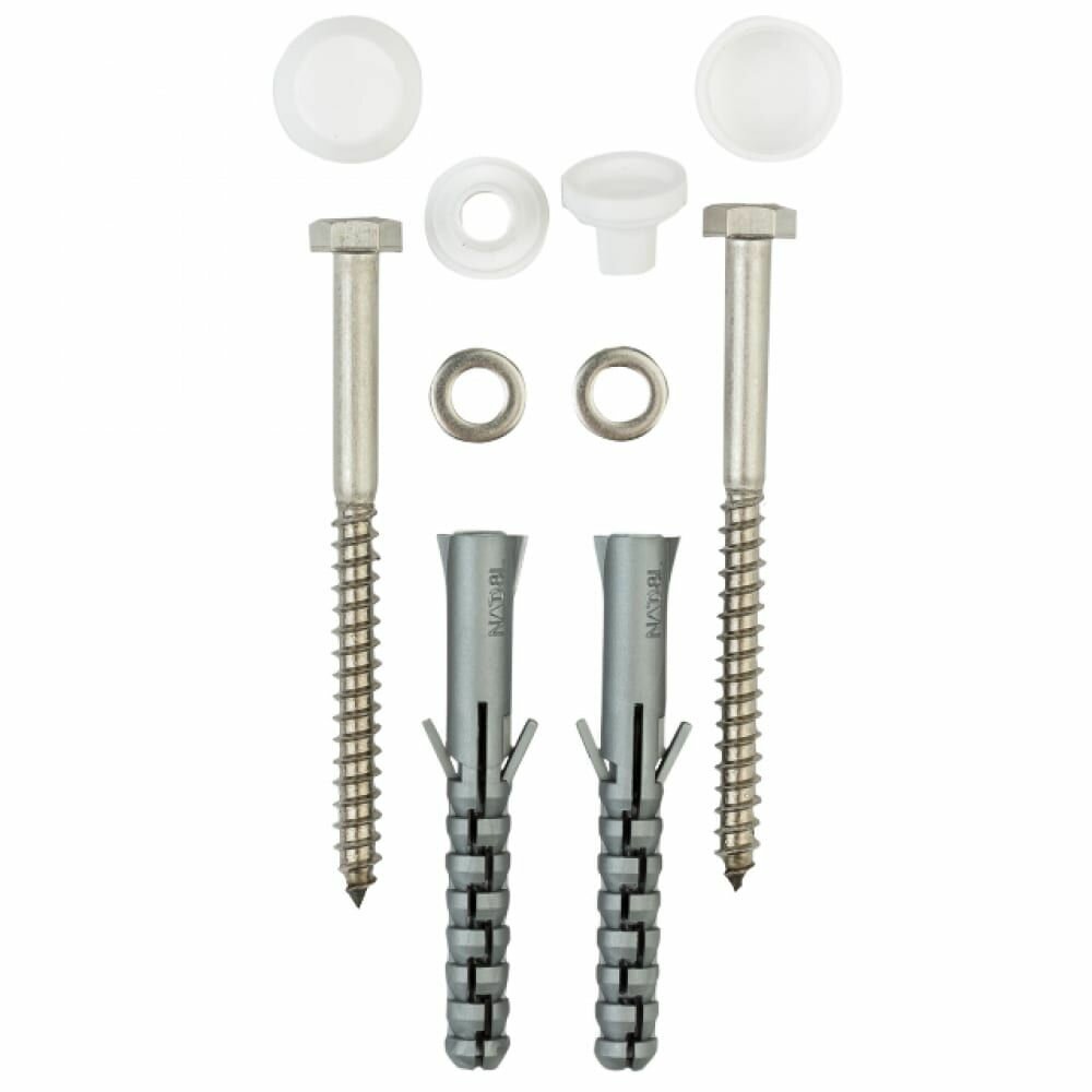 Комплект крепления для унитаза госкреп 8х40 с белой заглушкой 2 шт. 9-0016550