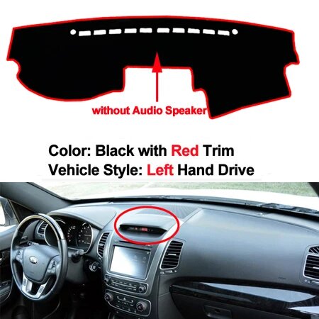 Автомобильный внутренний коврик для приборной панели, накидка, коврик, подушка, 2 LHD-Red-No-Speaker