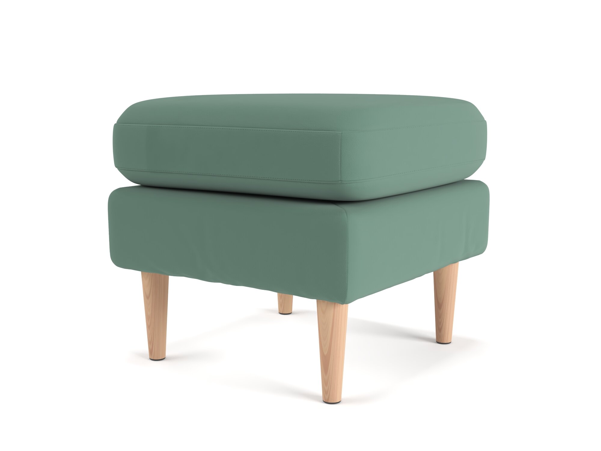 Квадратный мягкий пуф Soft Element Корс Mint на ножках, в прихожую, пуфик для ног, велюр, стиль современный лофт