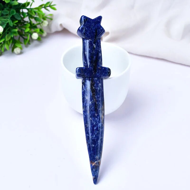 Подставка для книг из лазурита, темно-синий, Blue veins Stone