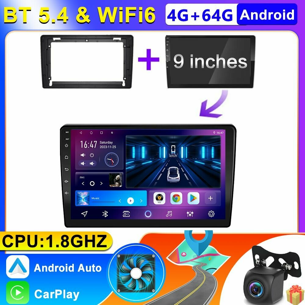 Автомагнитола Android 4Gb+64Gb Lada Granta FL 2011 - 2018/GPS/Bluetooth/ WiFi/FM Лада Гранта ФЛ