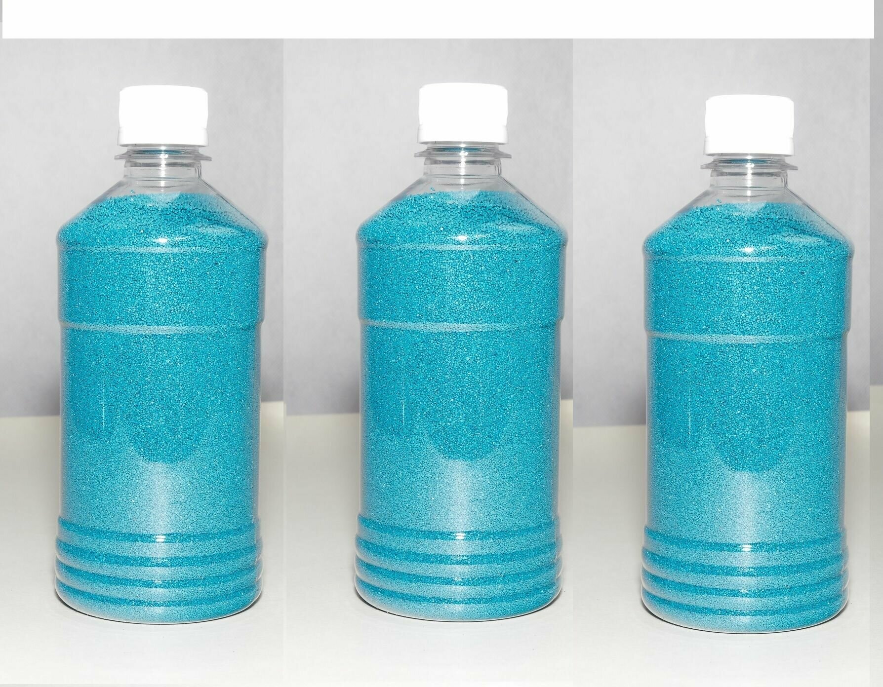 Кварцевый песок "Морская волна" 2400г(3шт по 800г) для декора, рисования песком, творчества (фр. 0,4-0,8)