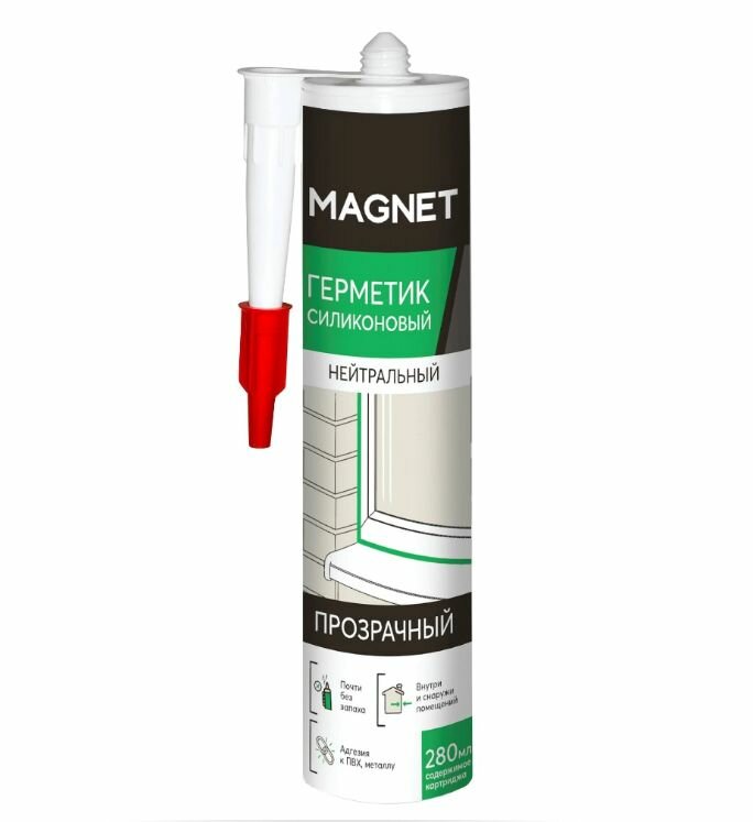 Силиконовый герметик MAGNET нейтральный 280 мл прозрачный