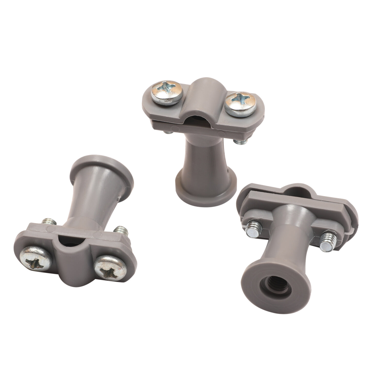 Держатель проводника круглого 6-10 мм серый, уп.10 шт, высота 38 мм, пластик