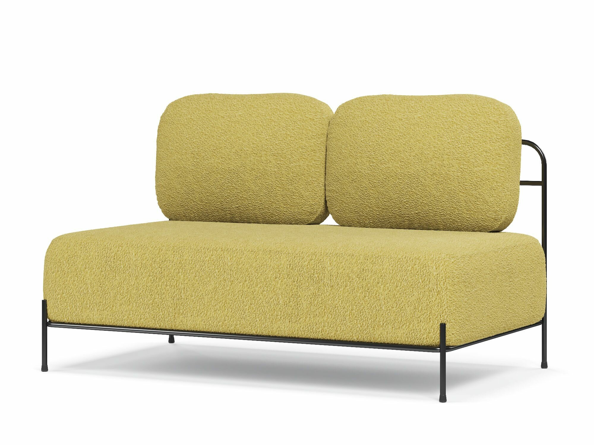 Диван Novelti Gufo Bravo Linden (126х72х85 см), букле, цвет желто-зеленый