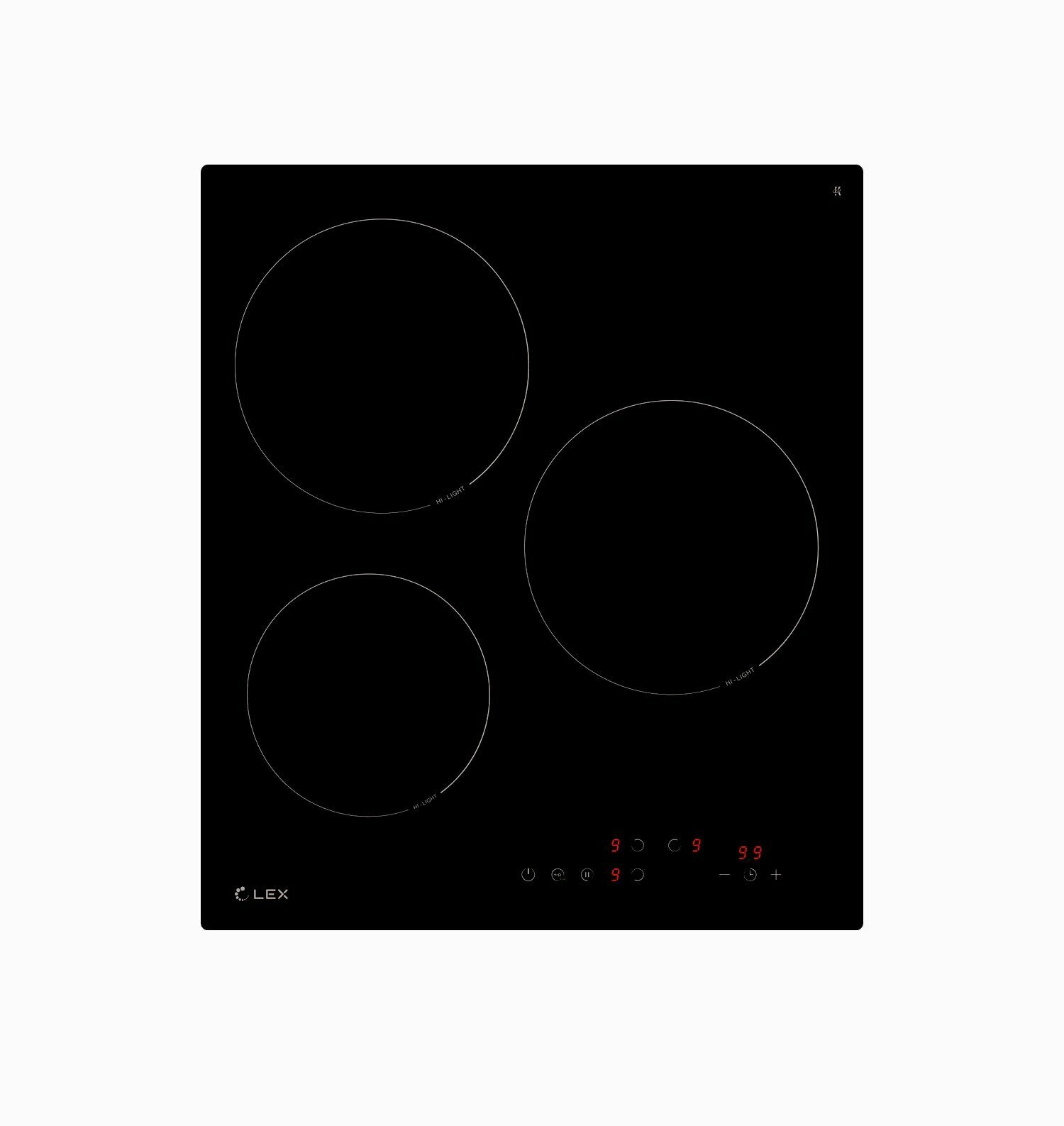 Электрическая варочная поверхность, встраиваемая LEX EVH 4030 BL, трехконфорочная, сенсорное управление