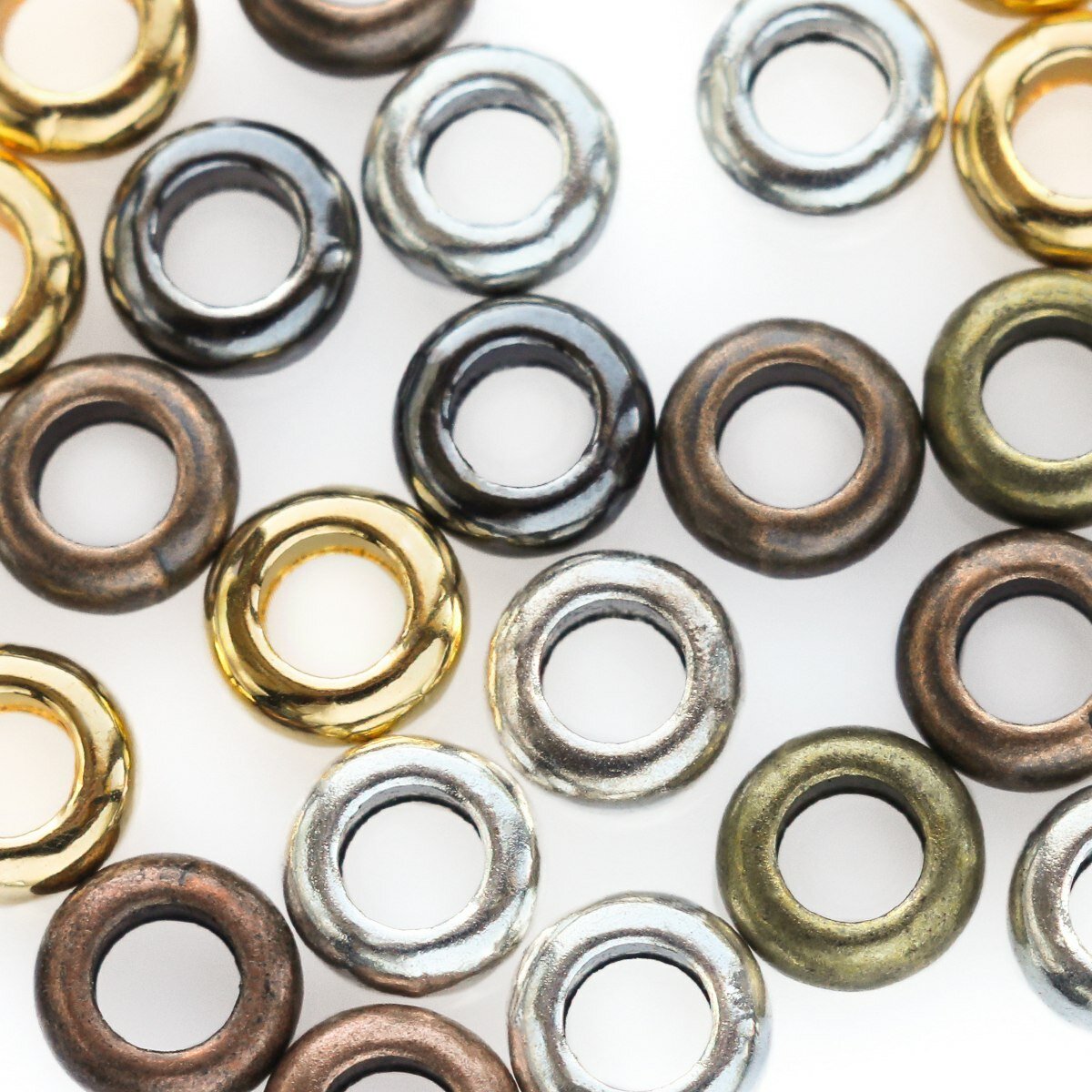 Разделитель для бусин 50 шт / спейсер, 7х3 мм, разные цвета в упаковке