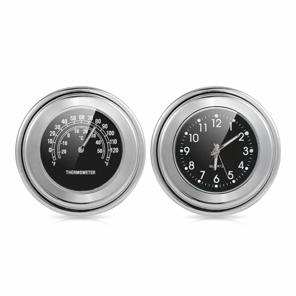 Специальные инструменты для мотоциклов, Мотоциклетный универсальный прибор с подсветкой, набор алюминиевых термометров и гигрометров - черный циферблат, 1 комплект