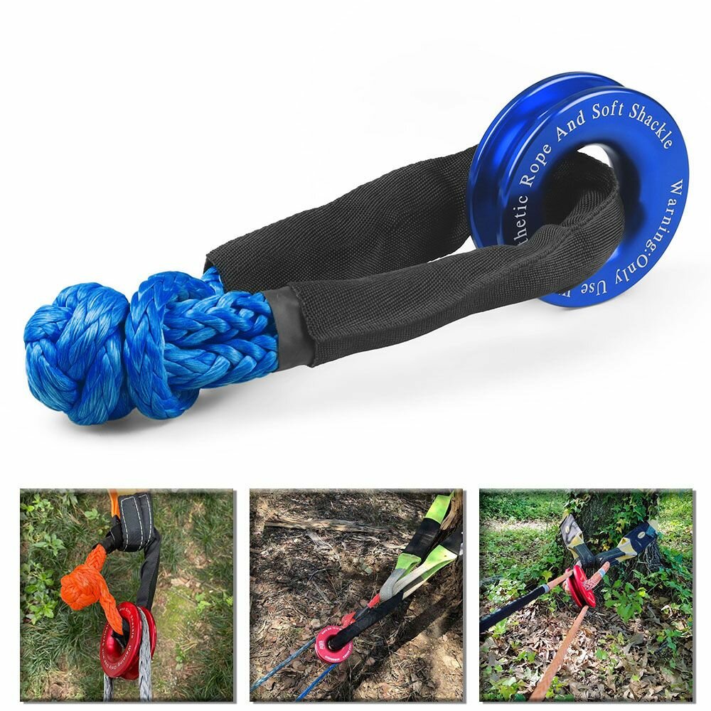 Буксировочный крюк с прочным тросом и защитным рукавом для лебедки ATV UTV, максимальная нагрузка 17 тонн