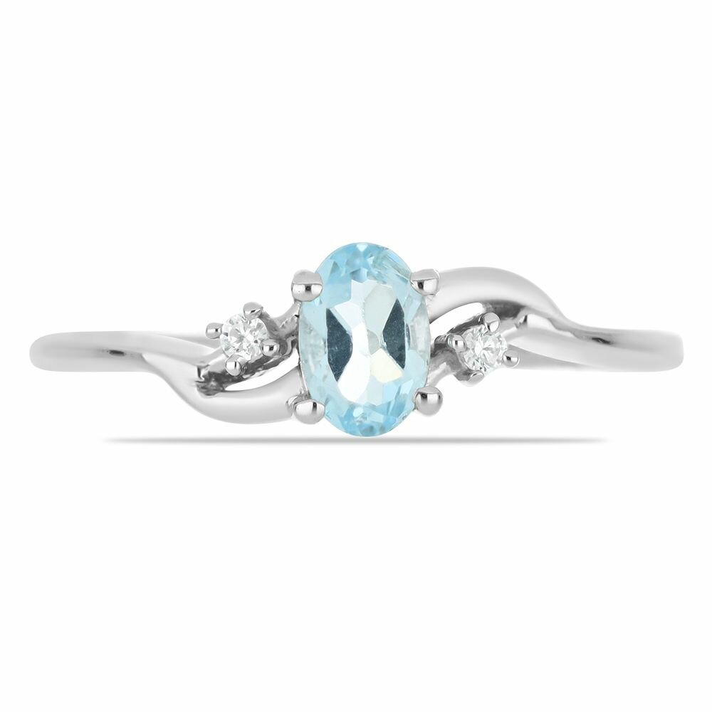 Кольцо, серебро, 925 проба, родирование, фианит, топаз