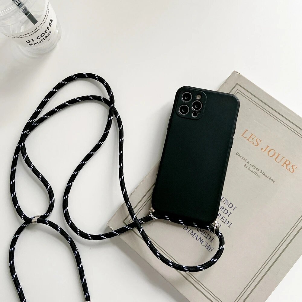 Черный чехол-держатель на шнурке для Xiaomi 14T