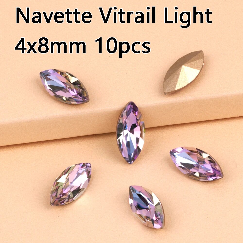 Стразы Navatte Vitrail Light 4x8mm, 10шт