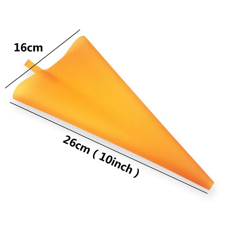 Многоразовый силиконовый кондитерский мешок Оранжевый, 10 inch orange