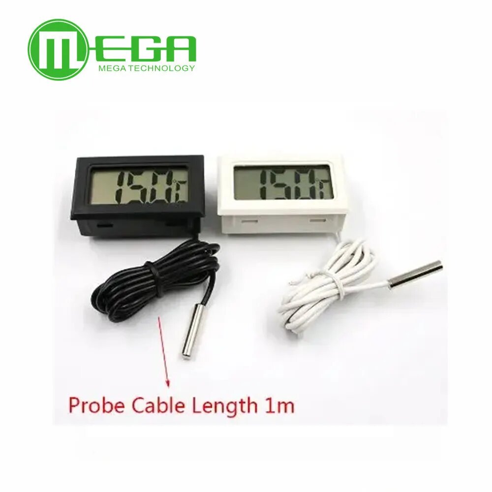 Megmoki DIY Digital LCD Car Thermometer Black no battery — фото 1