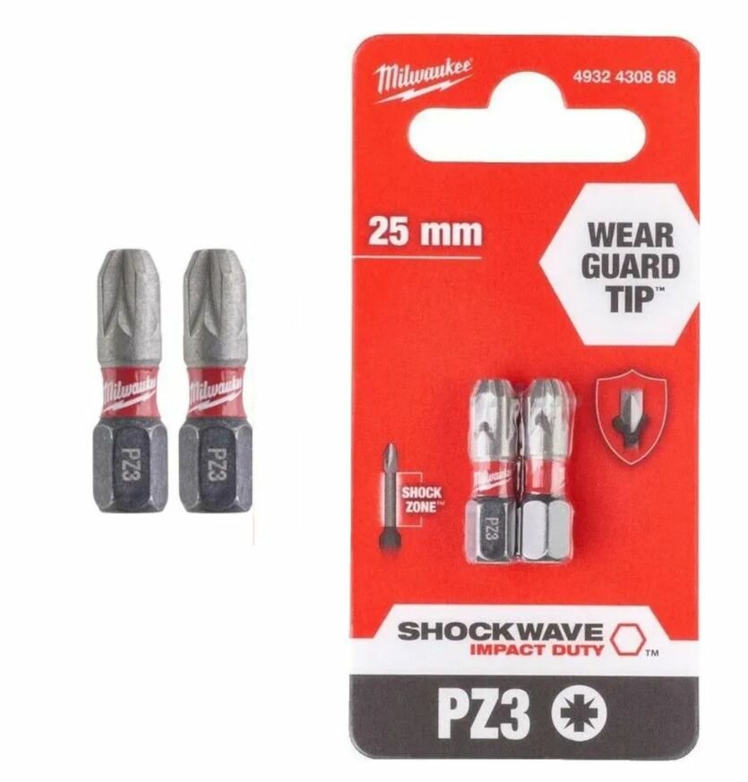 Насадка Milwaukee Shockwave PZ3 25мм 2шт 4932430868