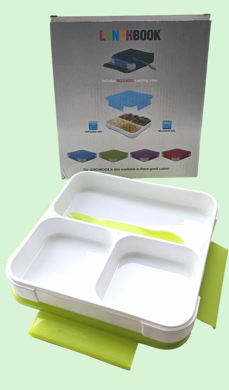 Пластиковый ланч-бокс MIX-031 пластиковый 3 отделения с вилкой