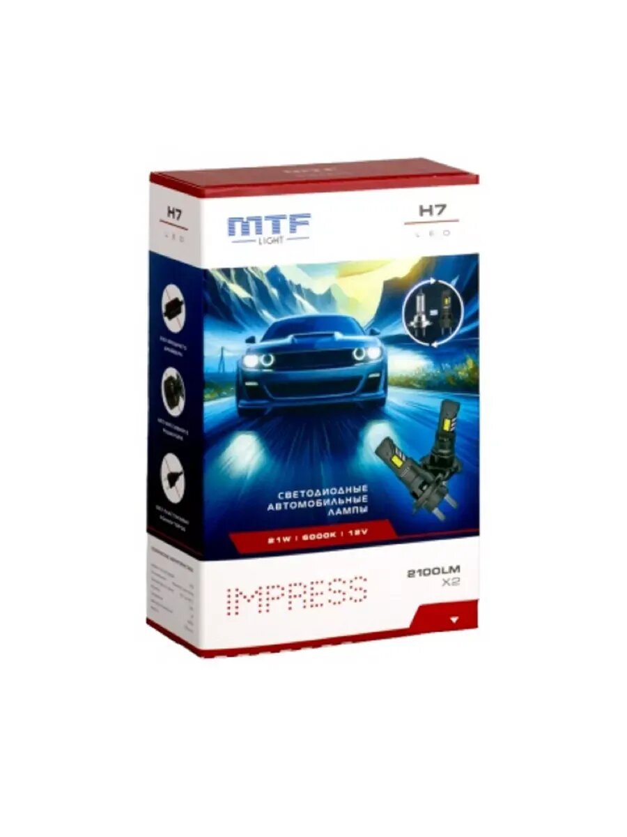 Лампы светодиодные H7 MTF IMPRESS LED 12V 21W 6000K