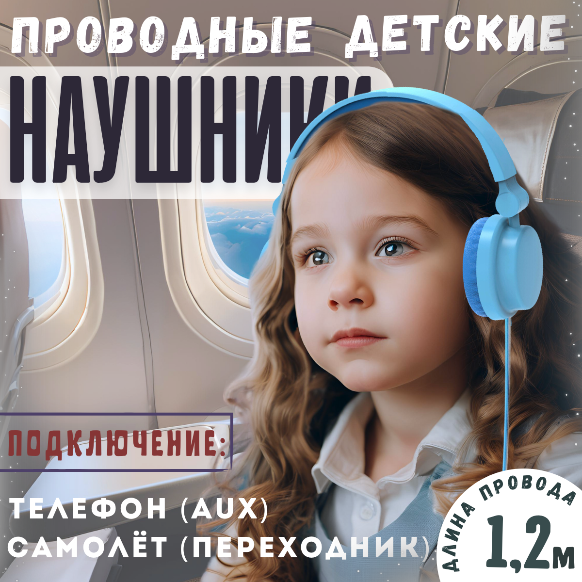 Наушники HIPER LUCKY VTX2, mini jack 3.5 mm, blue