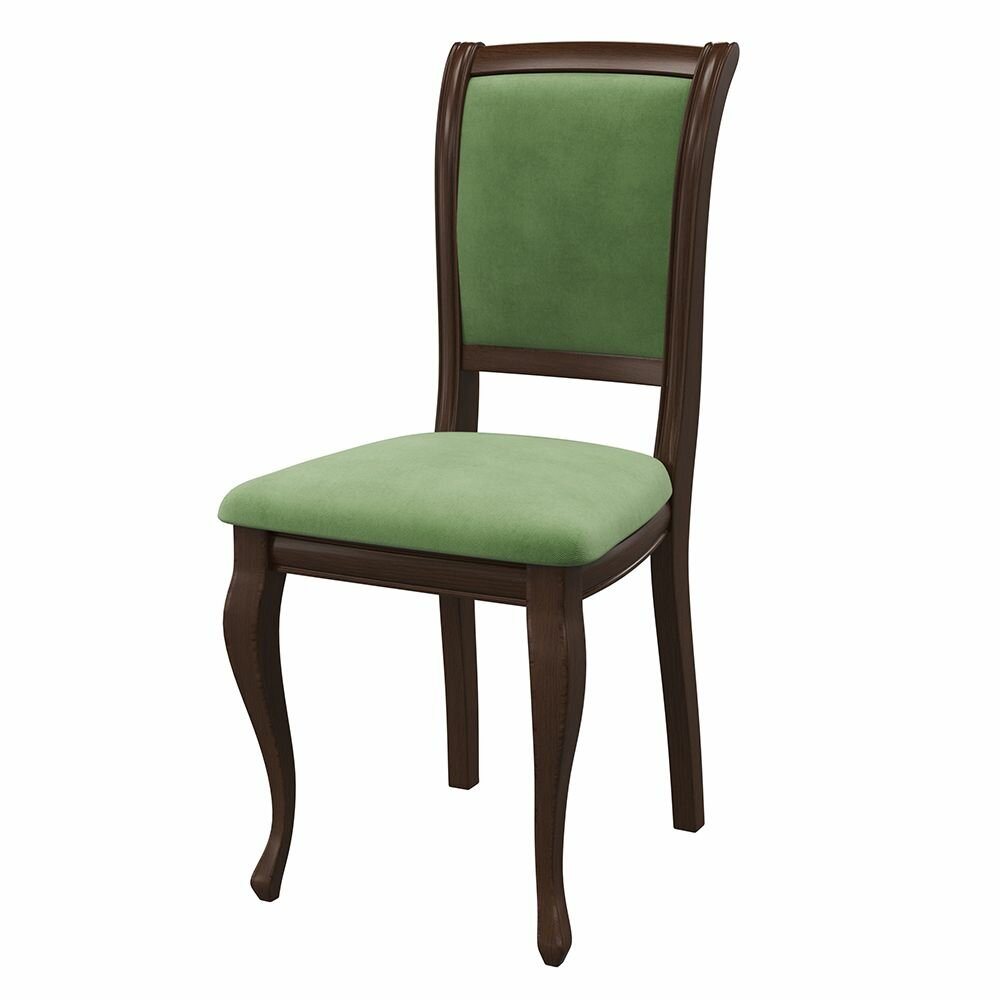 Стул деревянный румба, массив бука, темный орех , без патины , зеленый