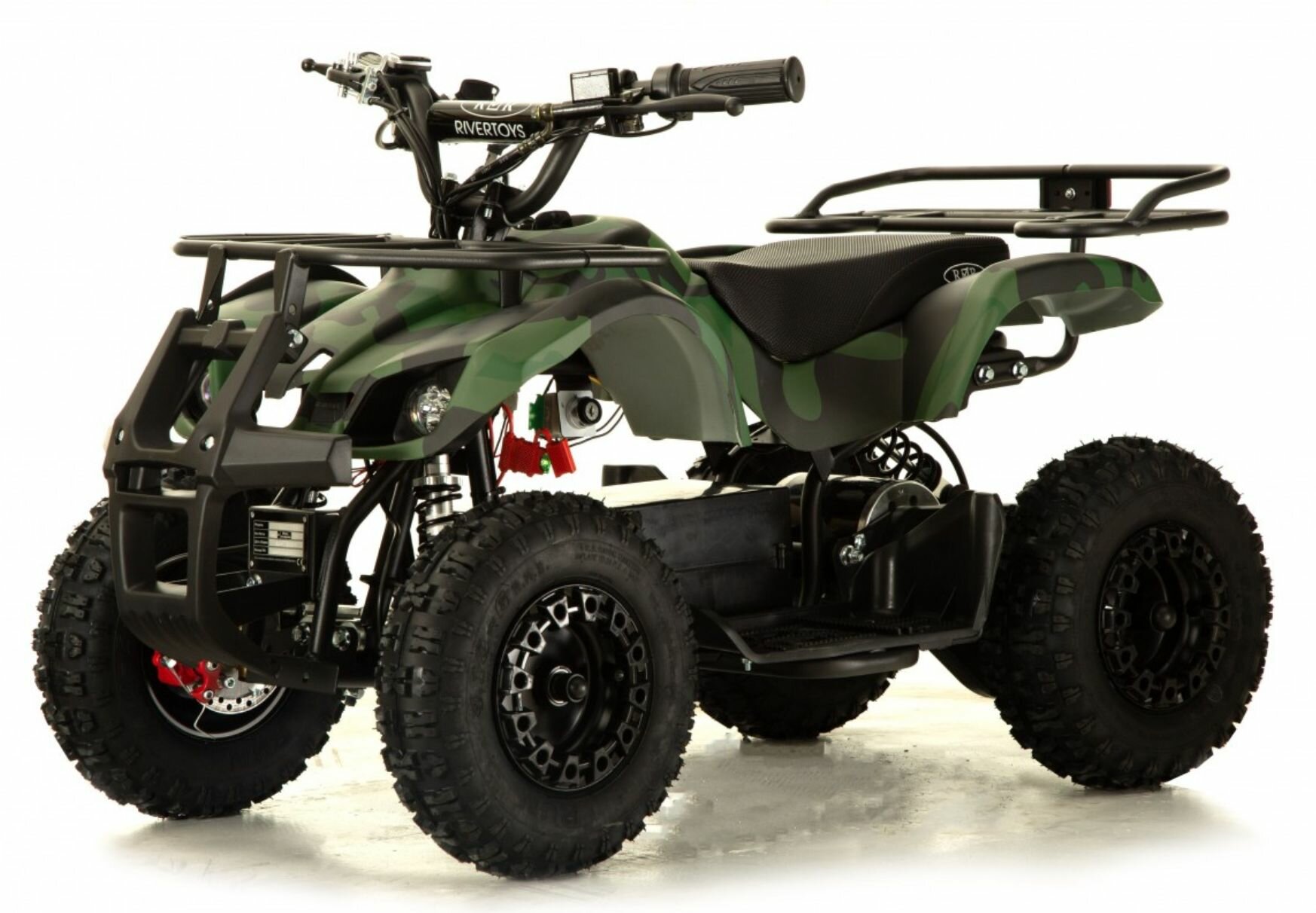 Детский электроквадроцикл RiverToys ANRI зеленый камуфляж