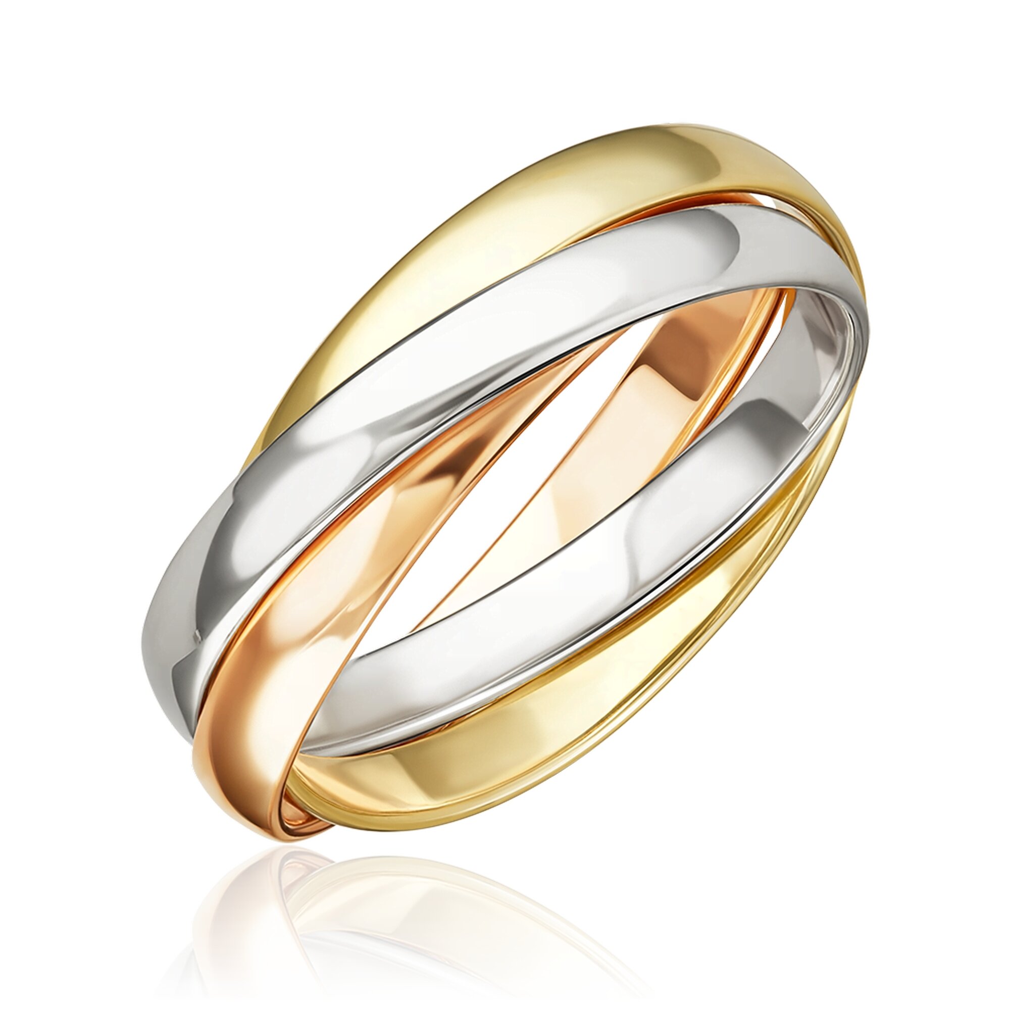 Кольцо, комбинированное золото, 585 проба